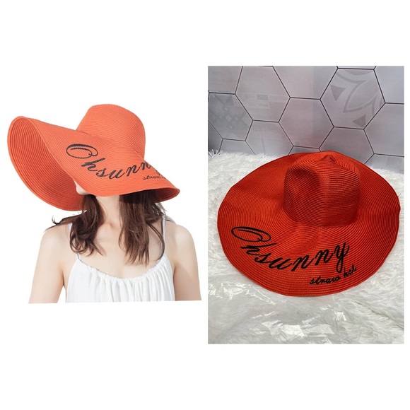 Accessories Beach Hat Womens Wide Brim Sun Protection Straw Hat